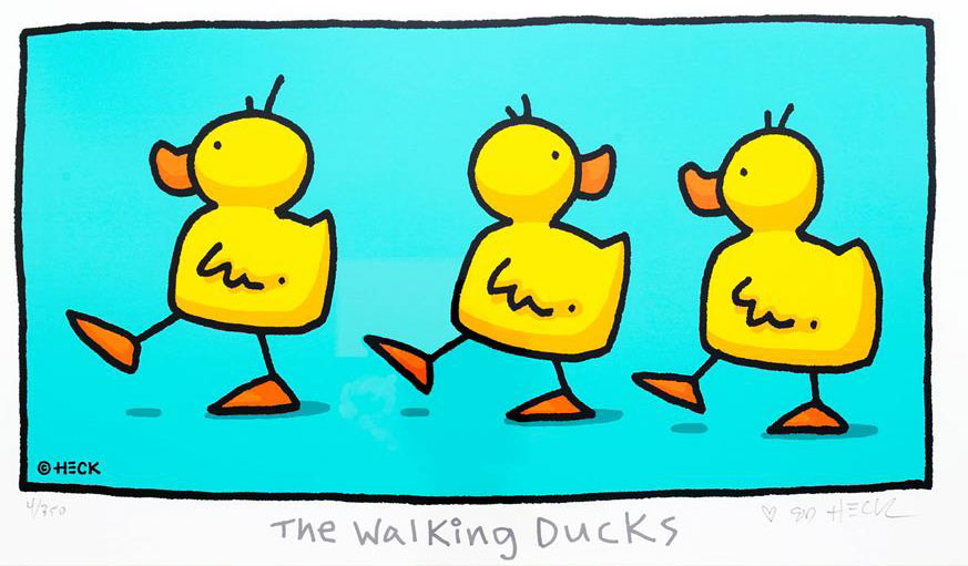Ed Heck - THE WALKING DUCKS - original Grafik