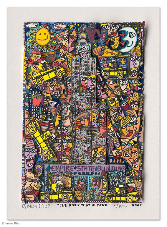 James Rizzi THE KING OF NEW YORK - original HANDSIGNIERT