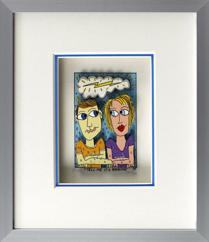James Rizzi Bilder - TELL ME IT's RAINING - HANDSIGNIERT