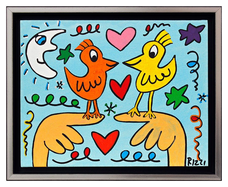 James Rizzi LOVE THOSE LOVE BIRDS. 2D Pigmentdruck