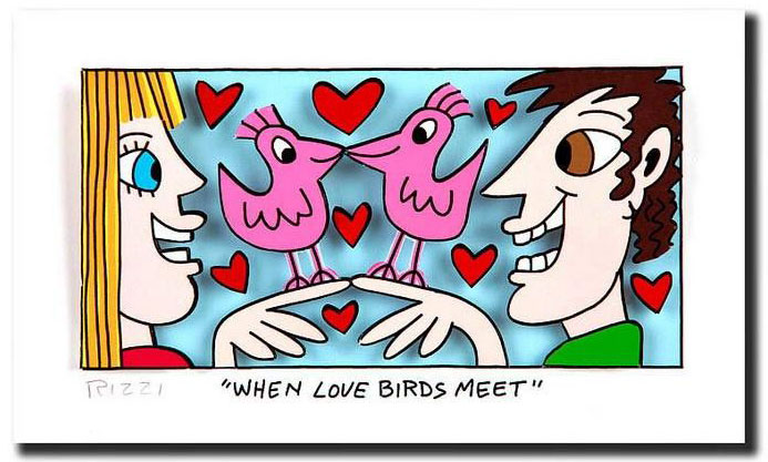 James Rizzi WHEN LOVE BIRDS MEET. Preiswert kaufen