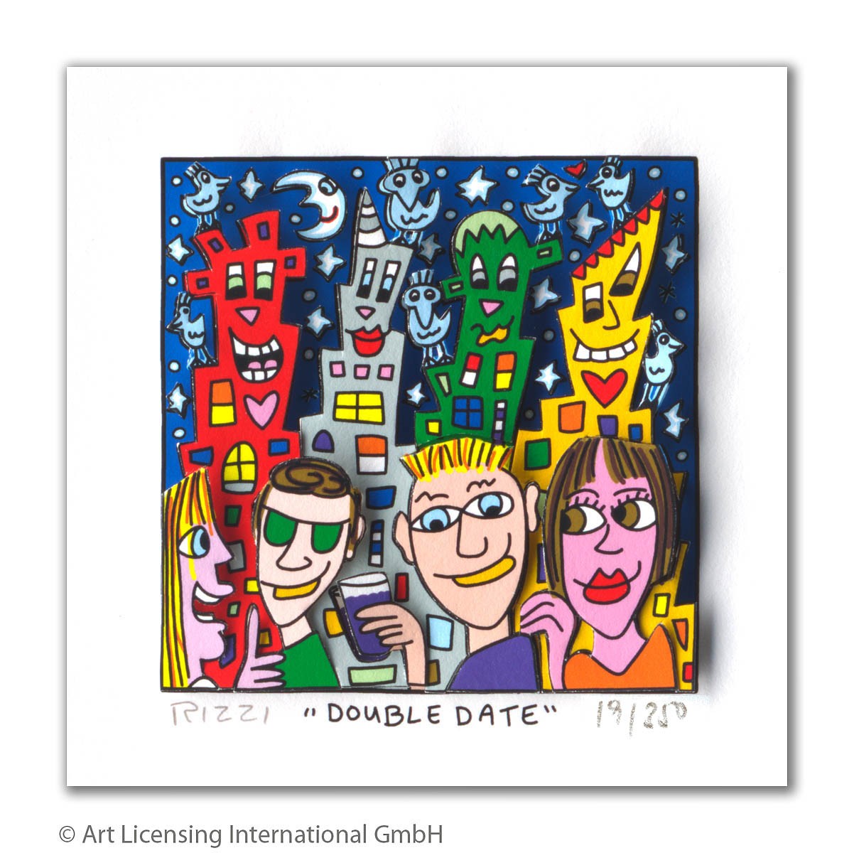 James Rizzi DOUBLE DATE - original 3D-Bild. Preiswert kaufen