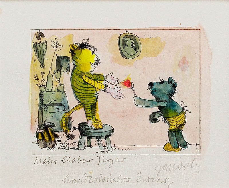 JANOSCH - eine Blume für den Sieger, sagt der Bär zum kleinen Tiger